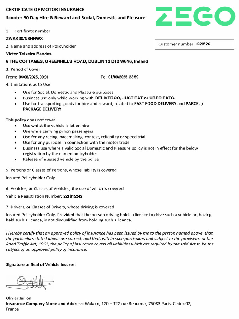 Zego Certificate Q2M26 | PDF