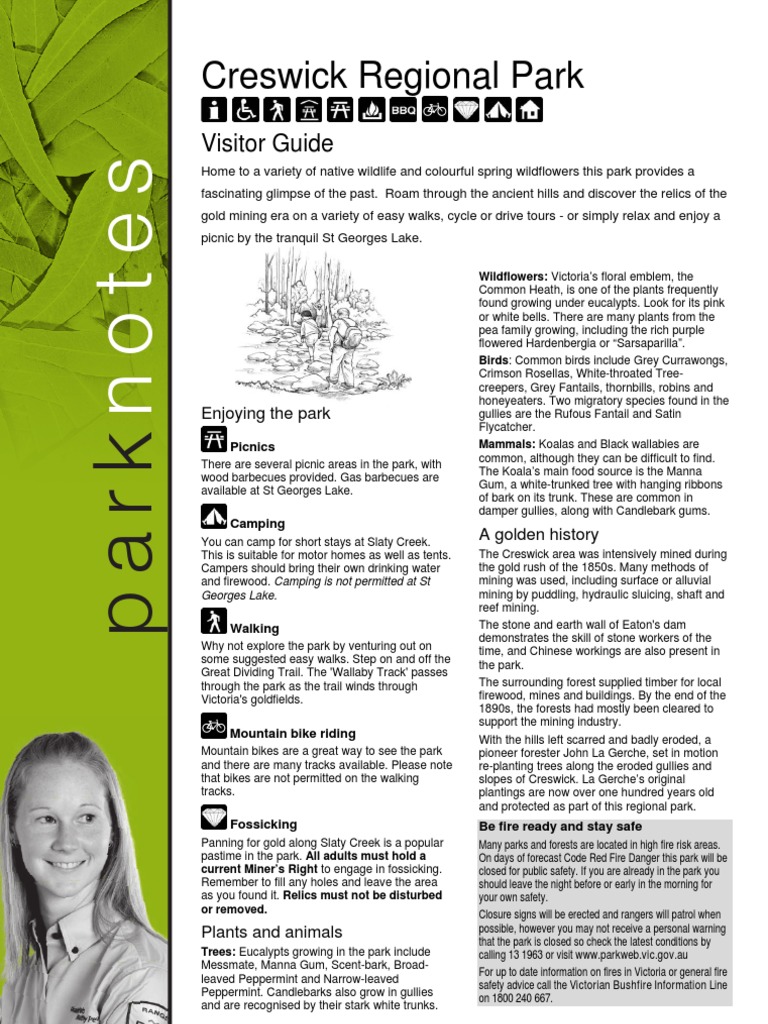 Park Note Creswick Regional Park | PDF | Trail | Camping