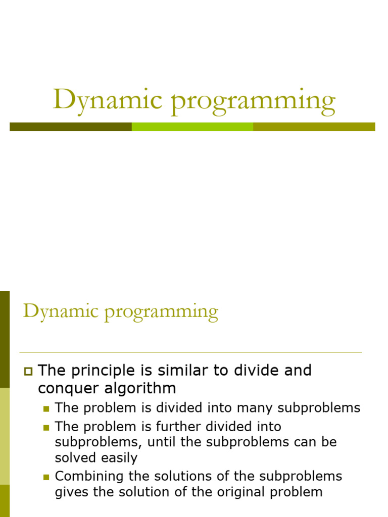5-DynamicProgramming | PDF | Dynamic Programming | Mathematical ...