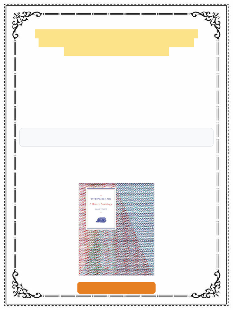 Typewriter Art A Modern Anthology 1st Edition Edition Barrie Tullett ...