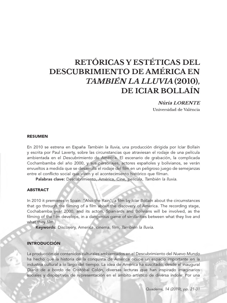 Retoricas y Esteticas Del Descubrimiento de America en Tambien La ...
