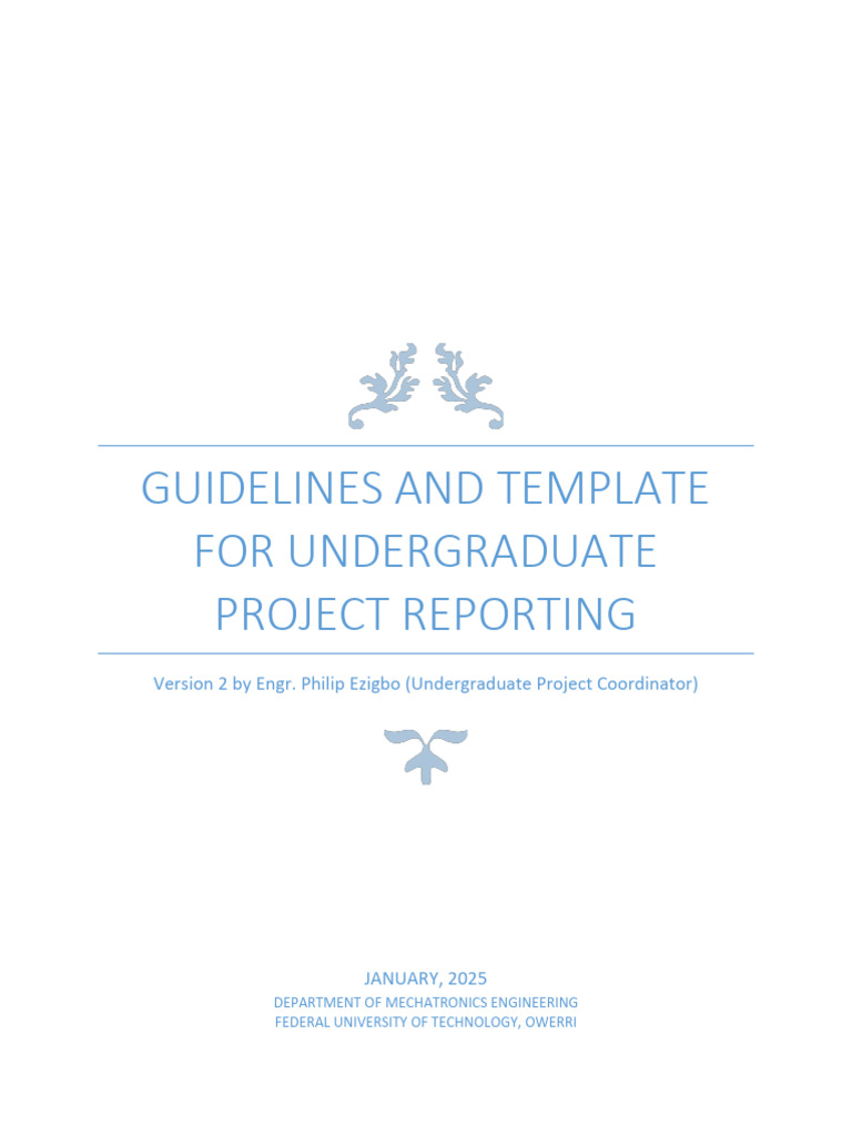 Undergraduate Project Reporting Guidelines | PDF | Methodology