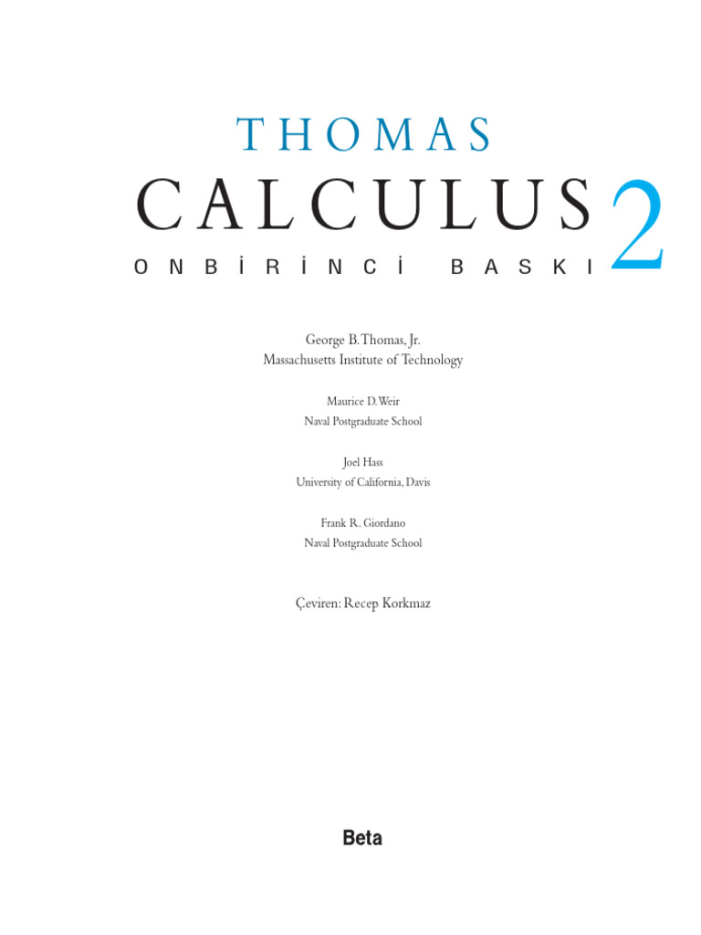 Thomas Calculus 2 İki̇ Kati İntegraller | PDF