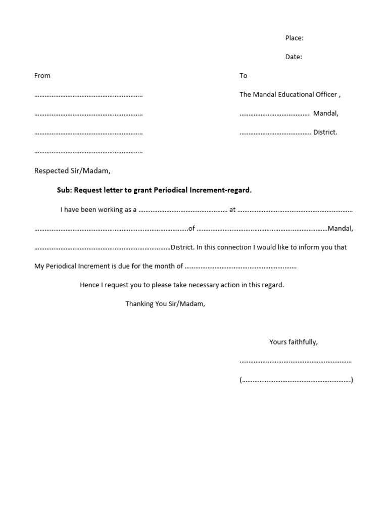Periodical Increment Request Letter | PDF