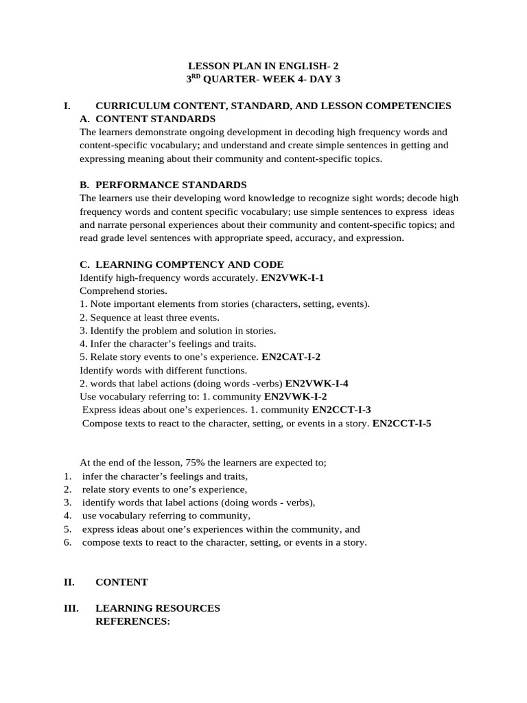 English Lesson Plan: Community Helpers | PDF | Vocabulary | English ...