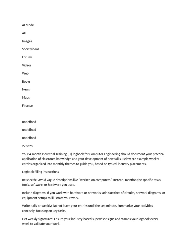 Things To Fill For 4 Months I.T For Computer Engineering Wps Office ...