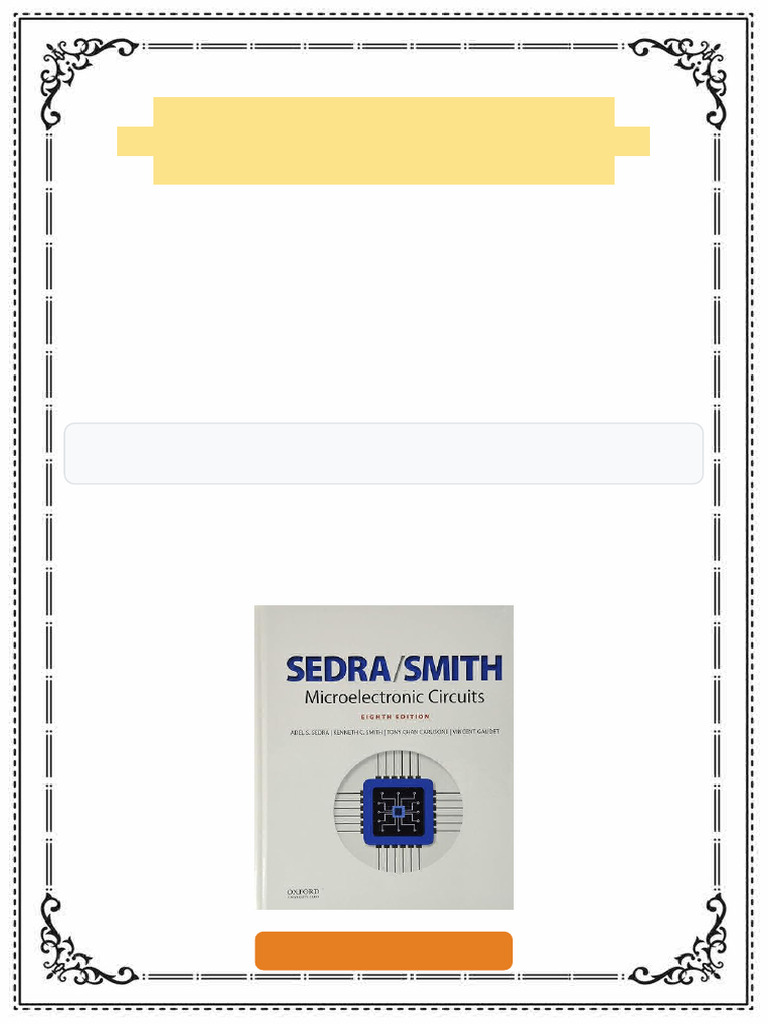 SEDRA SMITH Microelectronic Circuits 8th Edition by Adel S. Sedra (Author) Ebook Detailed ...