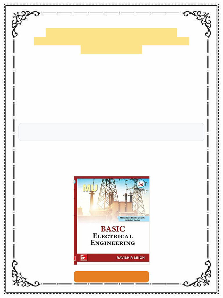 Basic Electrical Engineering 3rd Edition Ravish R. Singh eBook pdf version | PDF | Electric ...