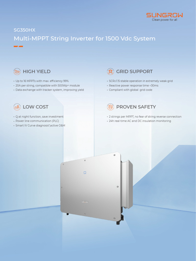 Sungrow String Inverter | PDF | Power Inverter | Electrical Engineering