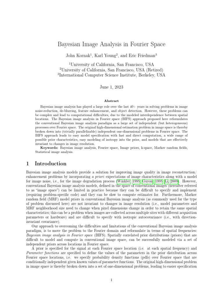 Bayesian Image Analysis in Fourier Space | PDF | Bayesian Inference | Stationary Process