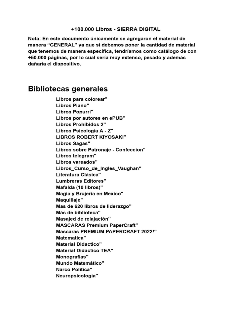 100.000 Libros - Sierra Digital | PDF
