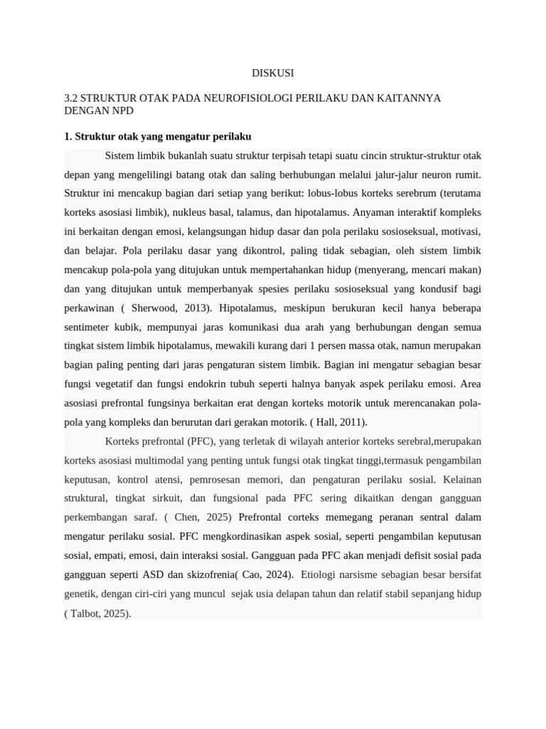 Struktur Otak Dan Perilaku | PDF