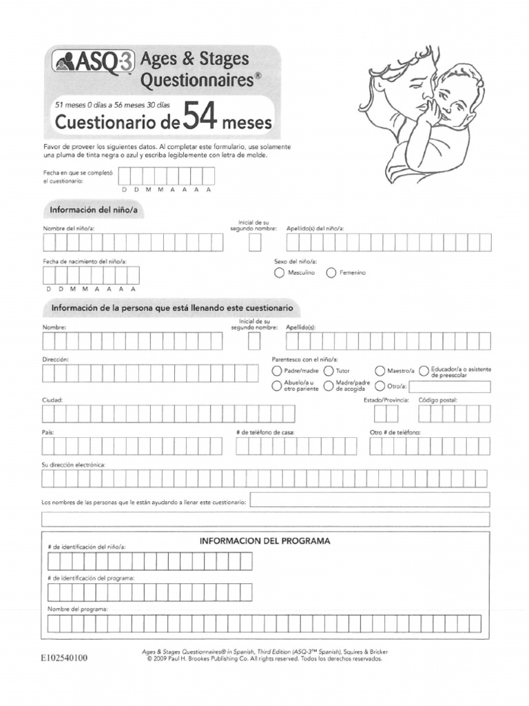 Asq 54 Meses Spanish | PDF