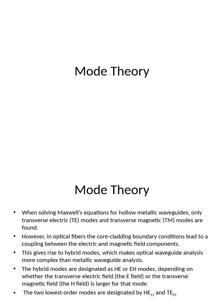 Mode Theory | PDF | Physics | Waves