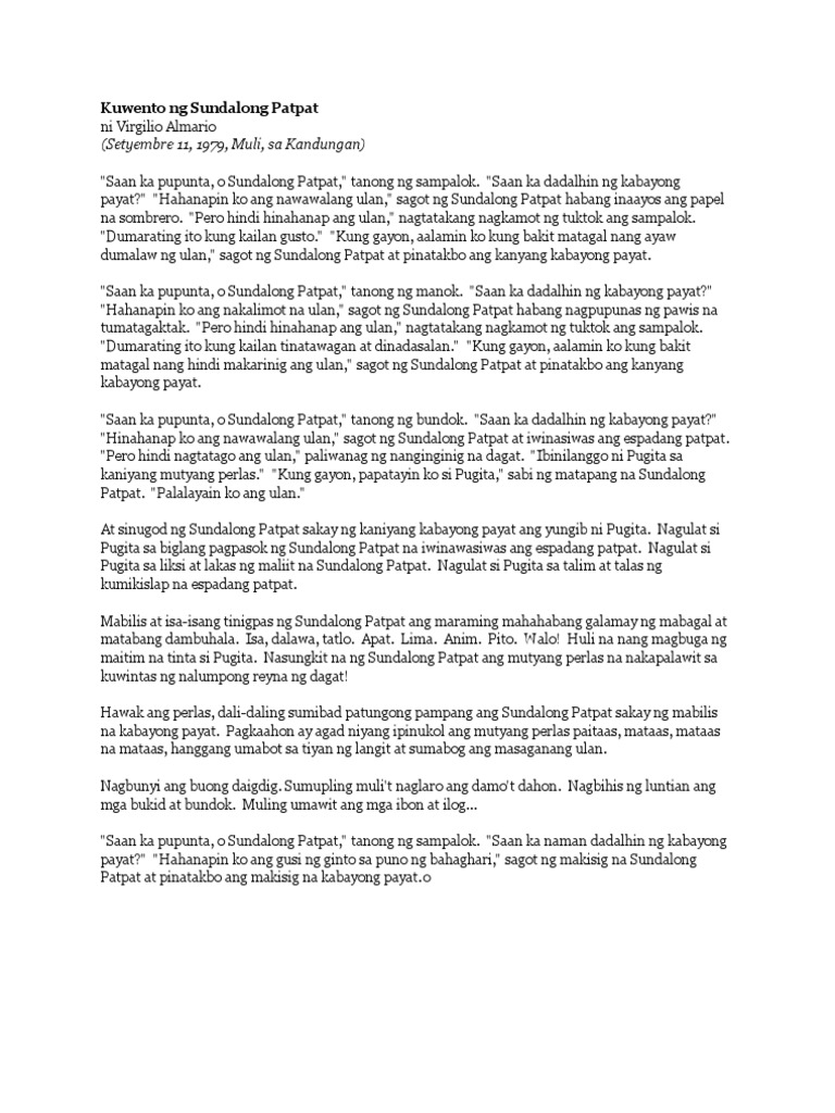 Sundalong Patpat | PDF