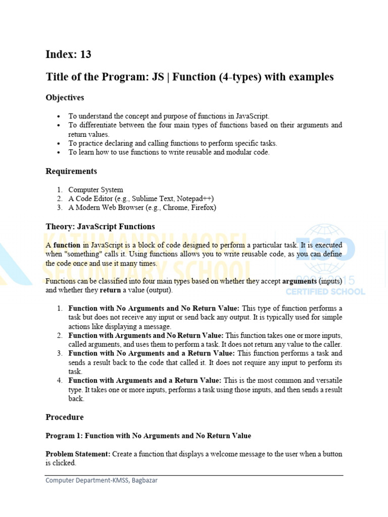 Index 13 | PDF | Parameter (Computer Programming) | Java Script