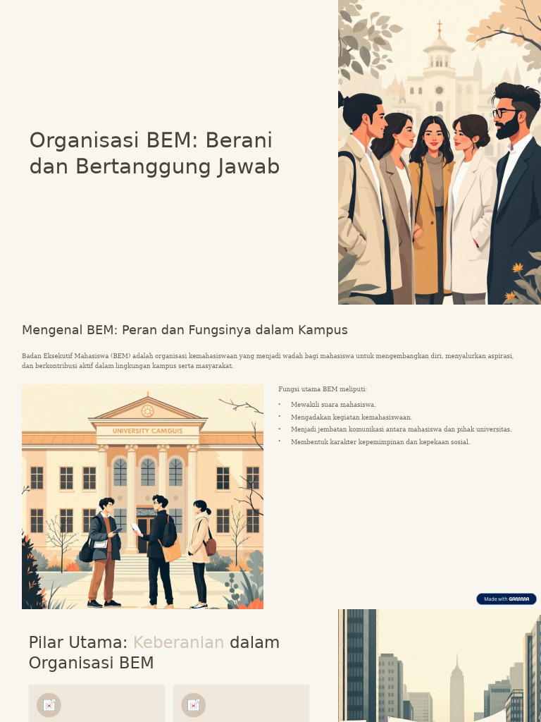 Organisasi BEM Berani Dan Bertanggung Jawab | PDF