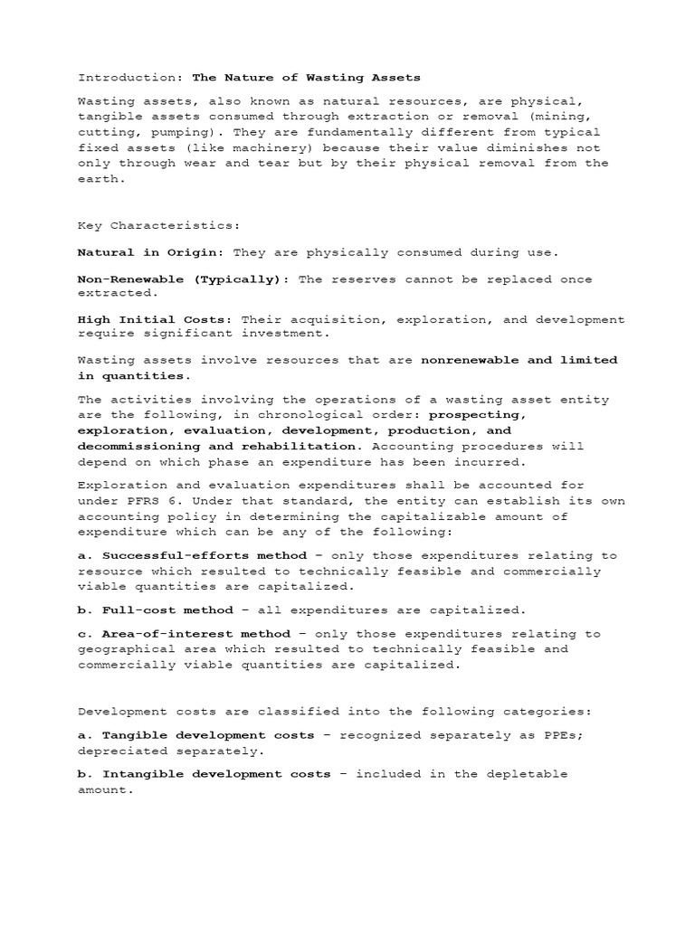 Understanding Wasting Assets Accounting | PDF | Depreciation | Expense
