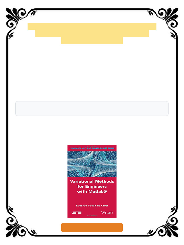Variational methods for engineers with Matlab 1st Edition Cursi eBook ...