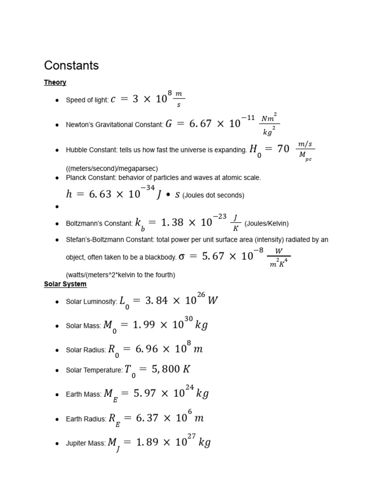 scioly astronomy math shit | PDF | Orbit | Stars