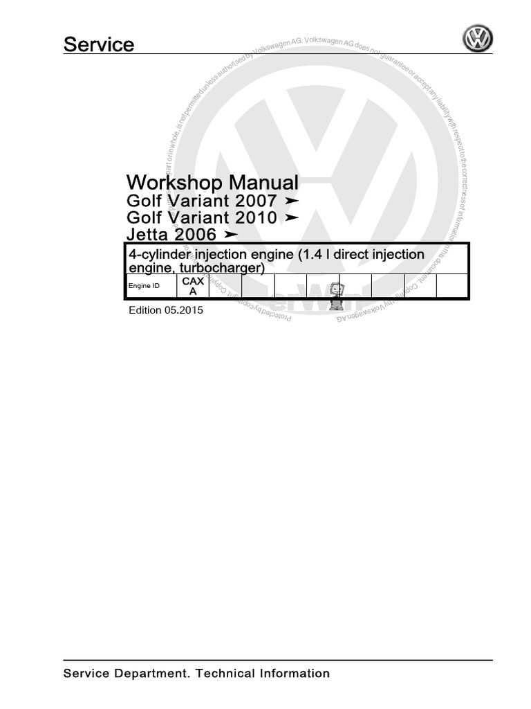 VW Golf Repair Manual | PDF | Vehicle Technology | Machines