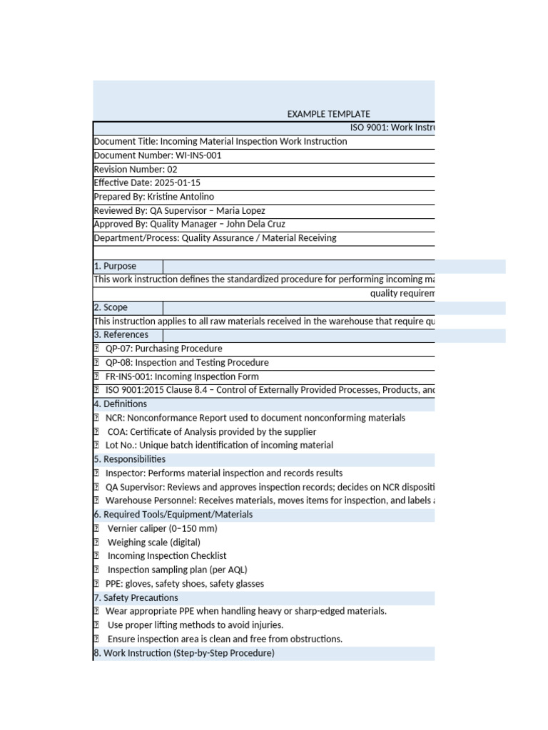 Incoming Material Inspection Guide | PDF | Warehouse | Personal ...