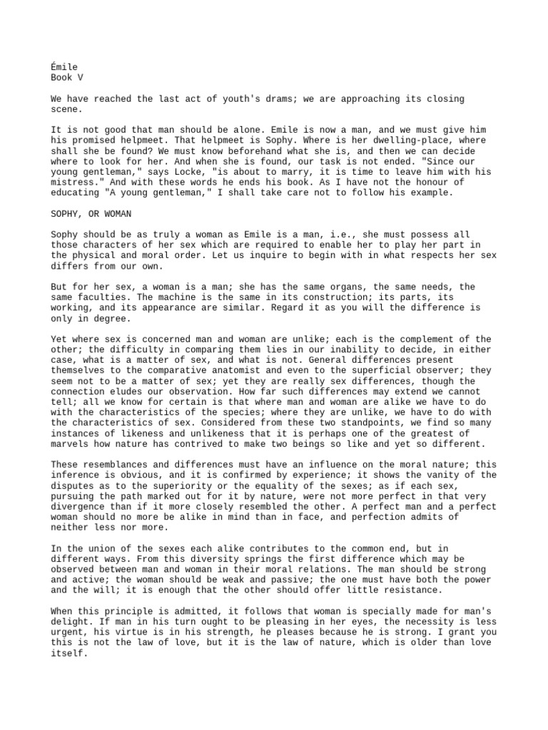 Emile | PDF | Virtue | Virginity