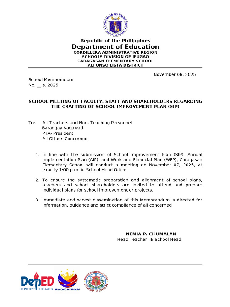 District Memo Meeting | PDF