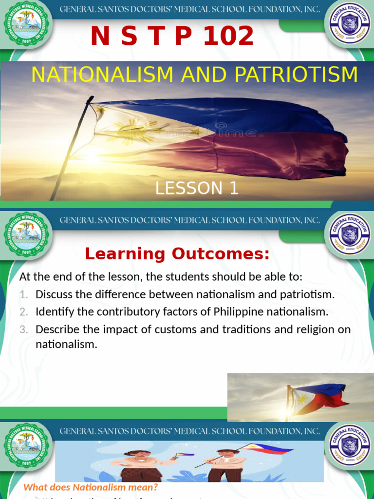 Lesson 1 Nationalism and Patriotism | PDF