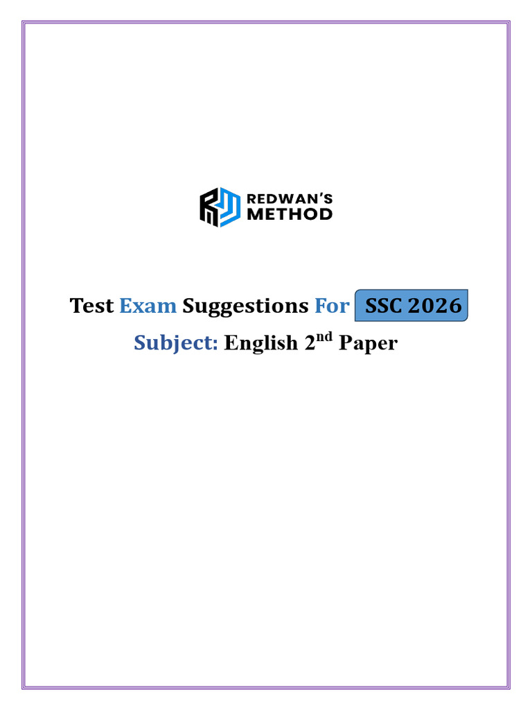 SSC 2026 English 2nd Paper Test Tips | PDF | Chocolate | Mosquito