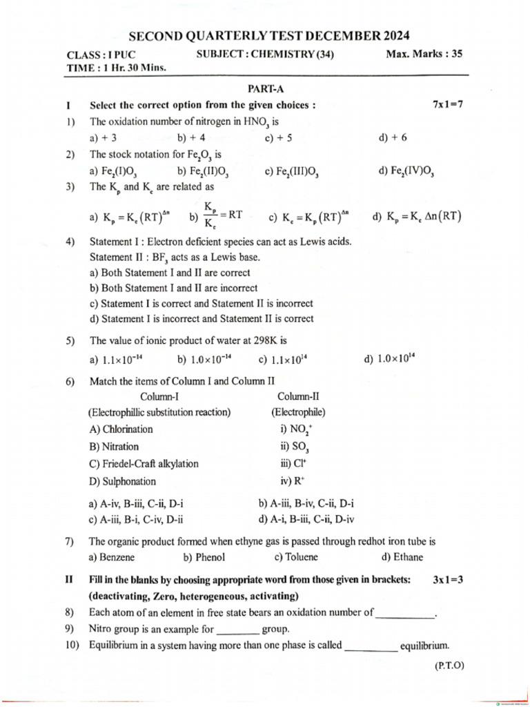 2 Test December 2024.I PUC | PDF