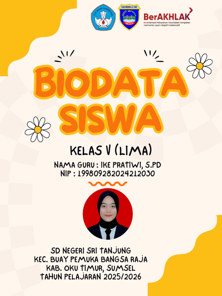 Cover Biodata Siswa | PDF