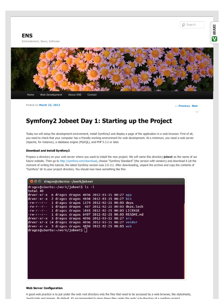 Symfony2 Jobeet Day 1: Starting Up The Project: Ent Ert Ainment, New S, Soft W Are | PDF | World ...