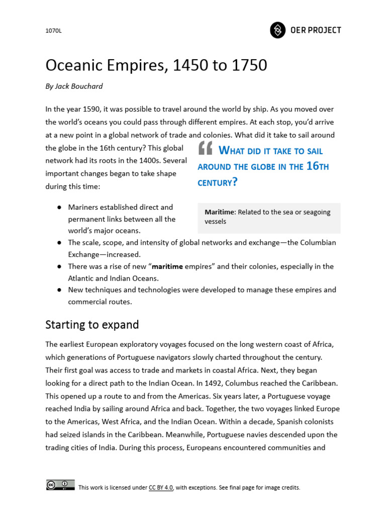 Article - Oceanic Empires, 1450 To 1750 | PDF | European Colonization ...