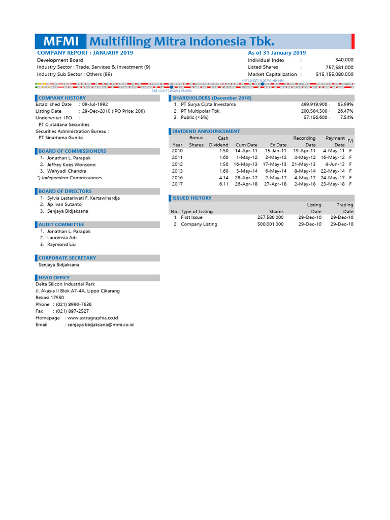 Multifiling Mitra Indonesia Report 2019 | PDF