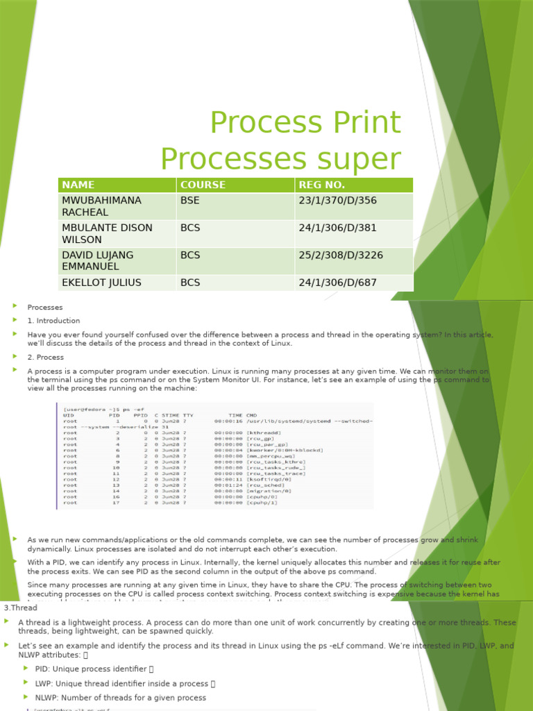 Understanding Processes and Threads in Linux | PDF | Process (Computing ...