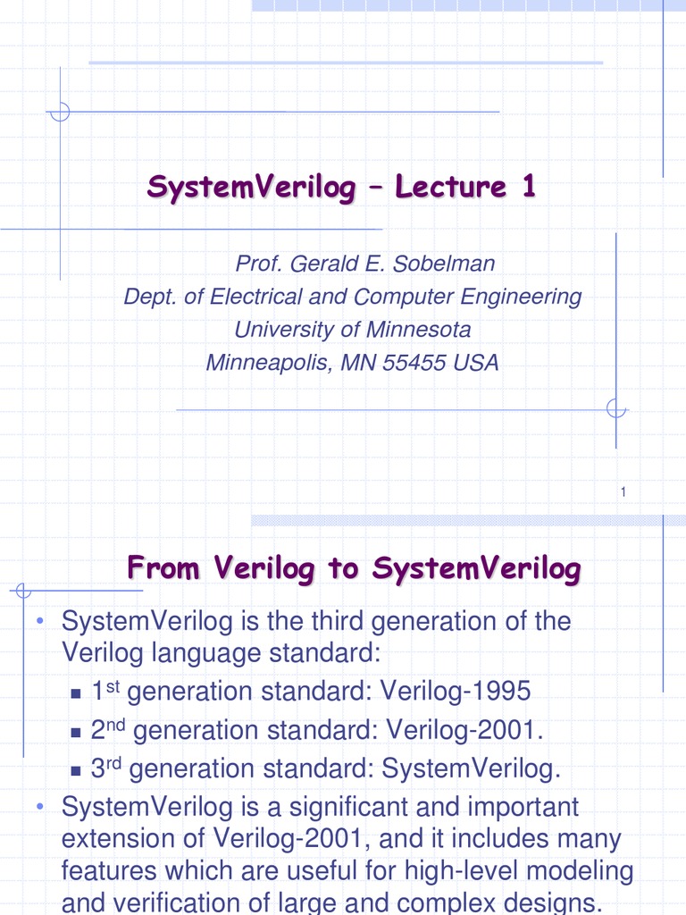 Systemverilog - Lecture 1 | PDF | Array Data Type | Array Data Structure