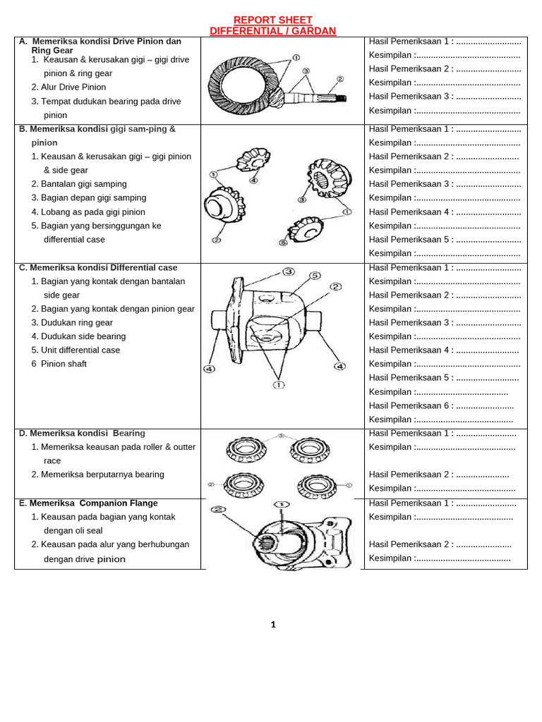 Report Sheet Differential | PDF