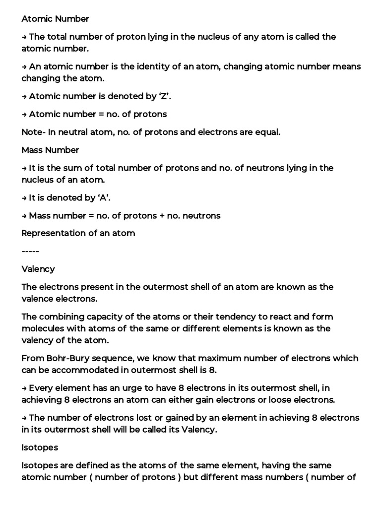 Structure of Atom Remaining Notes | PDF