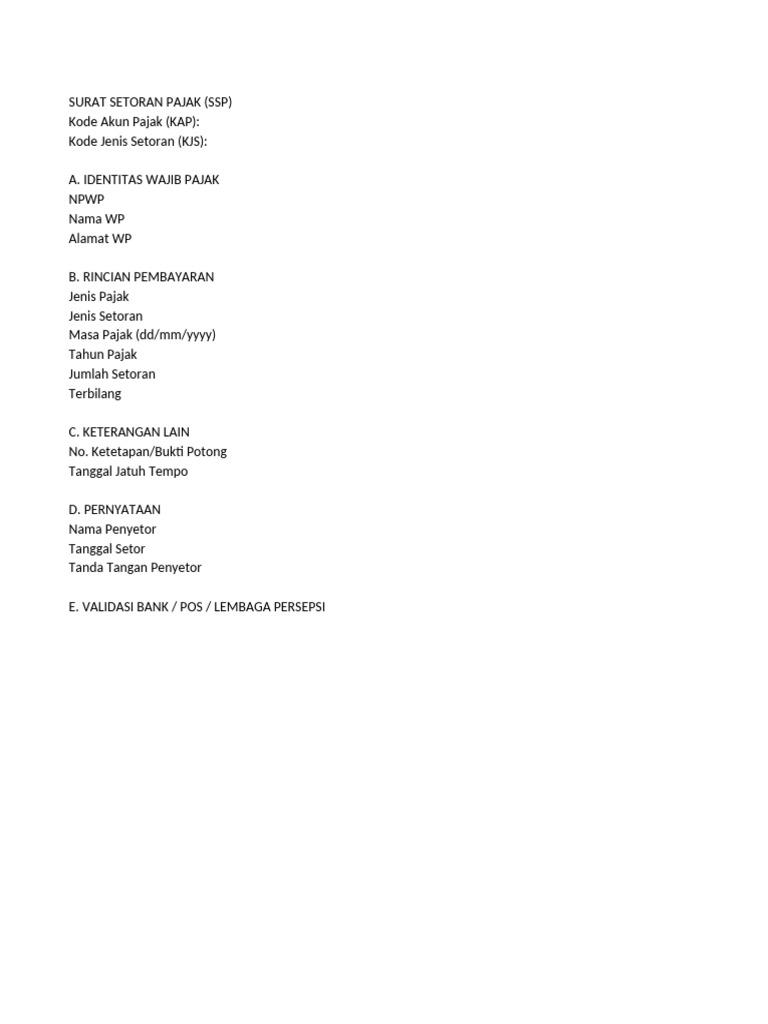 Format SSP | PDF