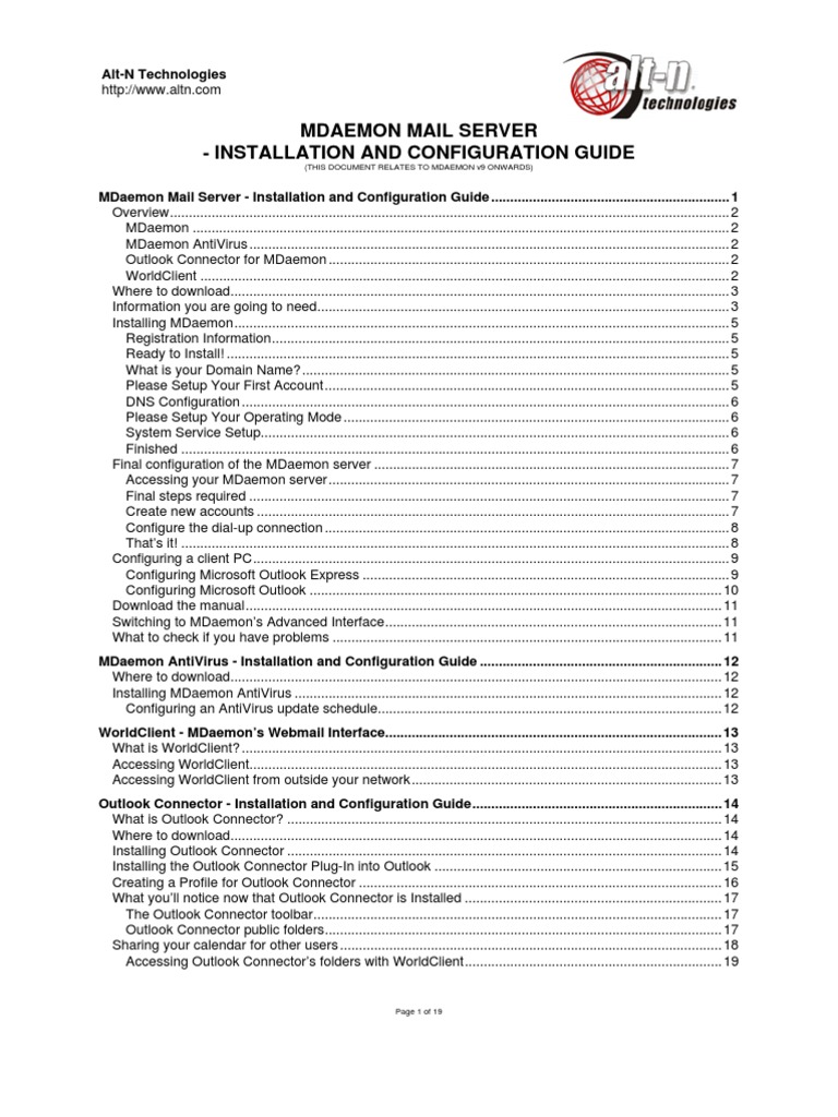 MDaemon Mail Server Setup Guide | PDF | Microsoft Outlook | Email