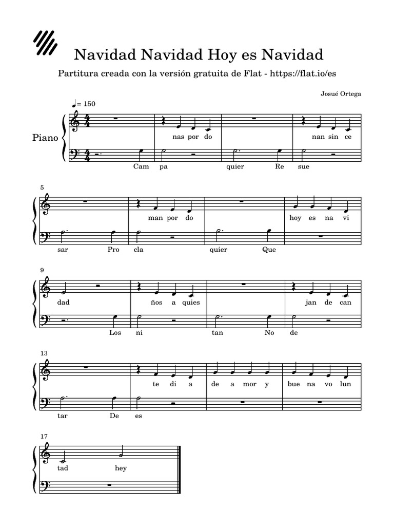Partitura de "Hoy es Navidad" | PDF