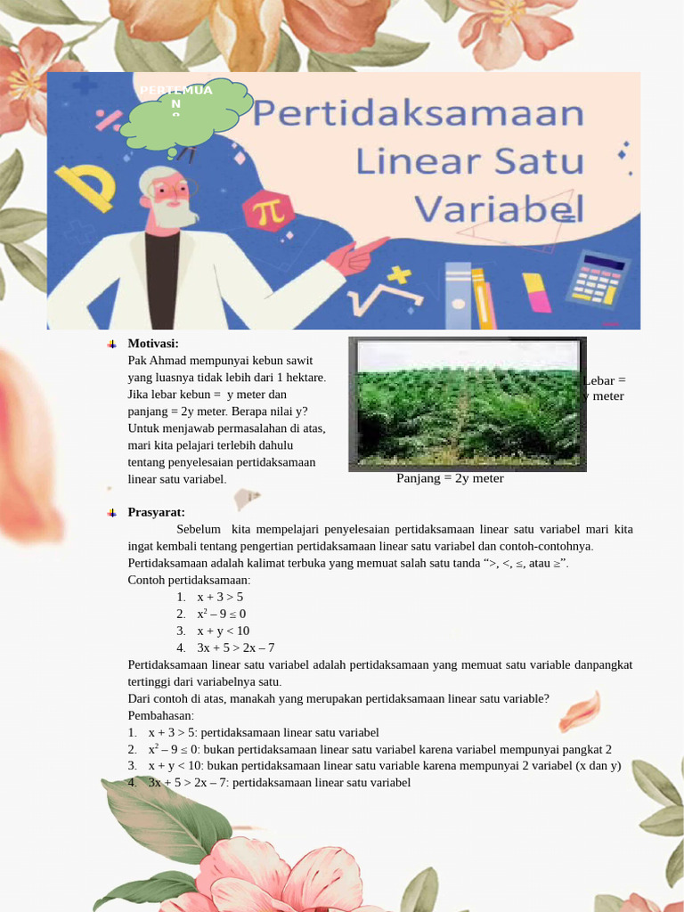 5 Pertidaksamaan Linear 1 Variabel Part 8 | PDF