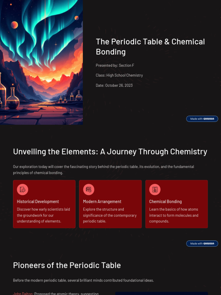 The Periodic Table and Chemical Bonding | PDF | Ion | Chemical Bond