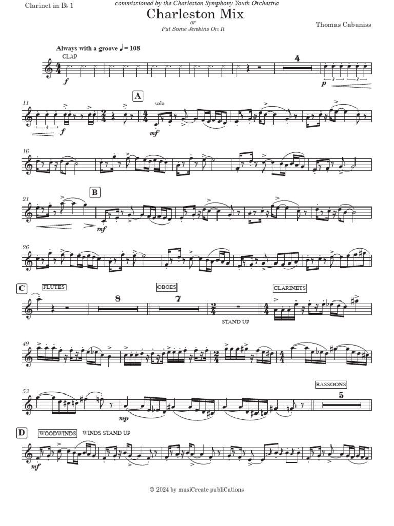 05 Cabaniss CharlestonMix Clt1 | PDF | Orchestras | Musical Instruments