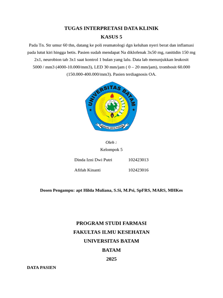 Tugas Interpretasi Data Klinik[1] | PDF