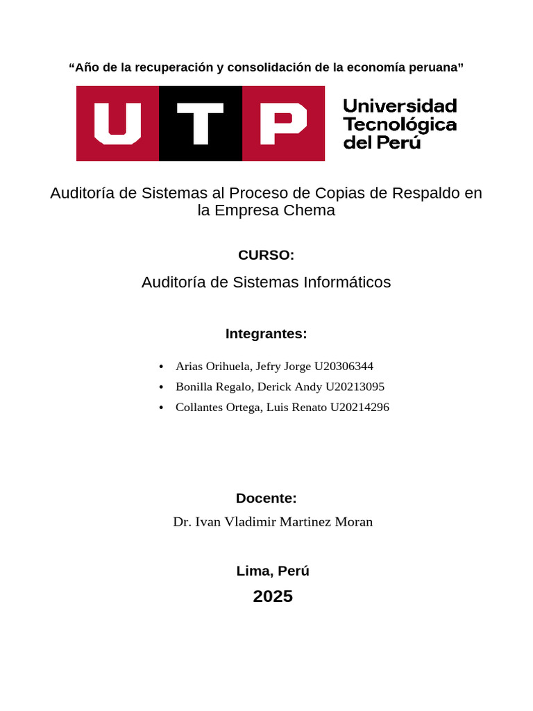 Auditoría de Copias de Respaldo en Chema | PDF | Apoyo | Auditoría
