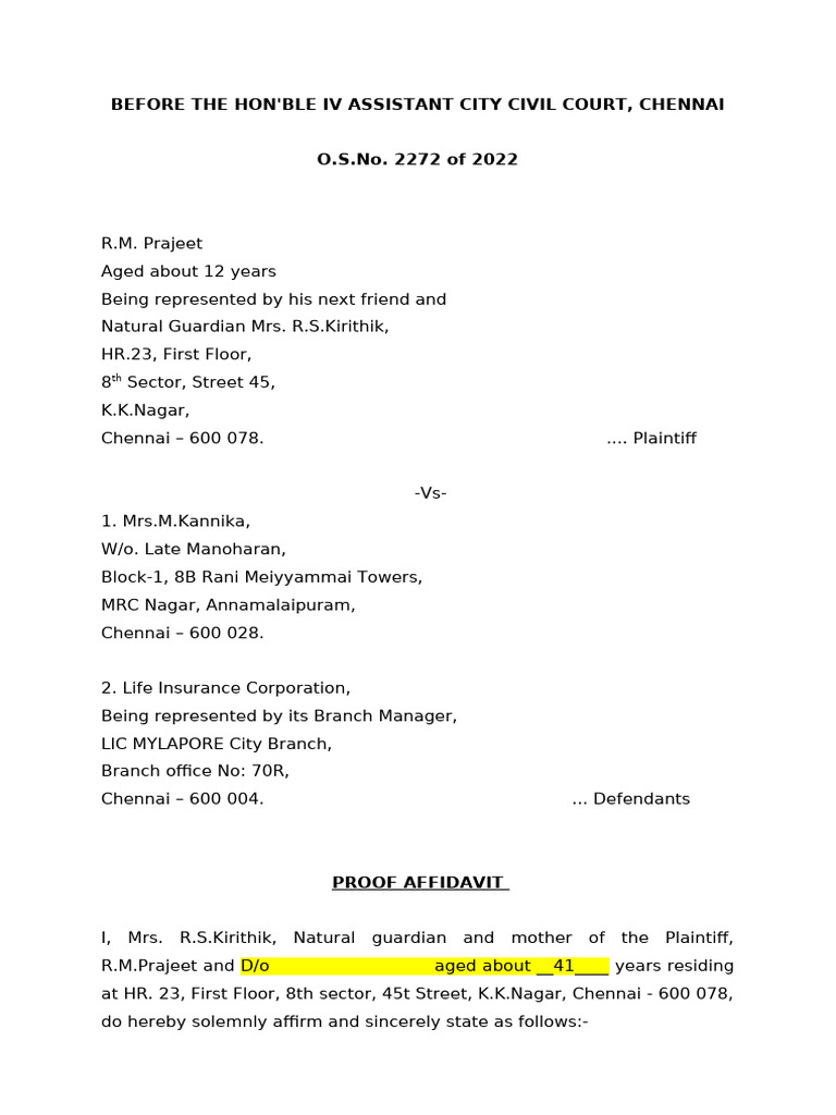 Proof Affidavit | PDF