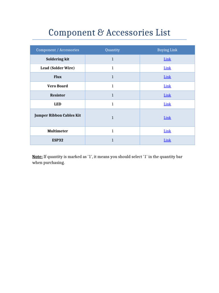 Component List Sequenced | PDF