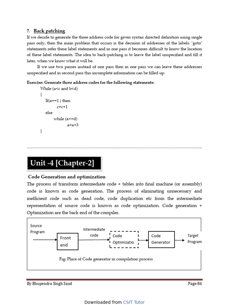 Code Generation and Optimization | PDF | Software Development | Control ...